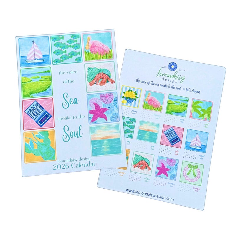 2026 Coastal Beach Desk Calendar: Beach Lover Gift - Etsy