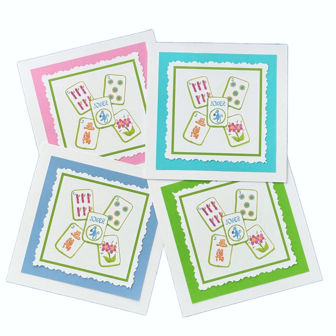 Hand Cut Mahjong Note Card Set - Etsy