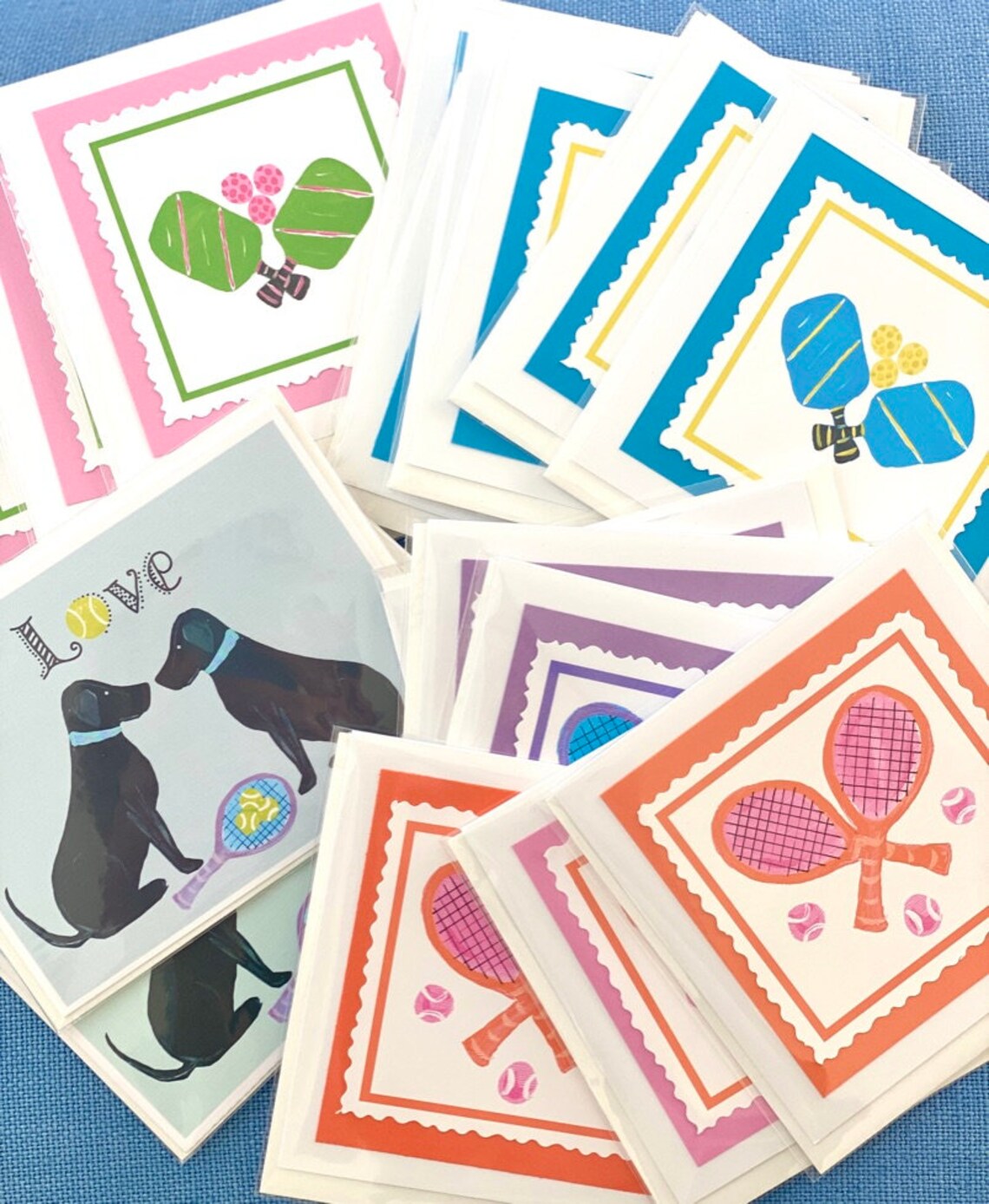 Pickleball Hand Cut Note Card Set - Etsy