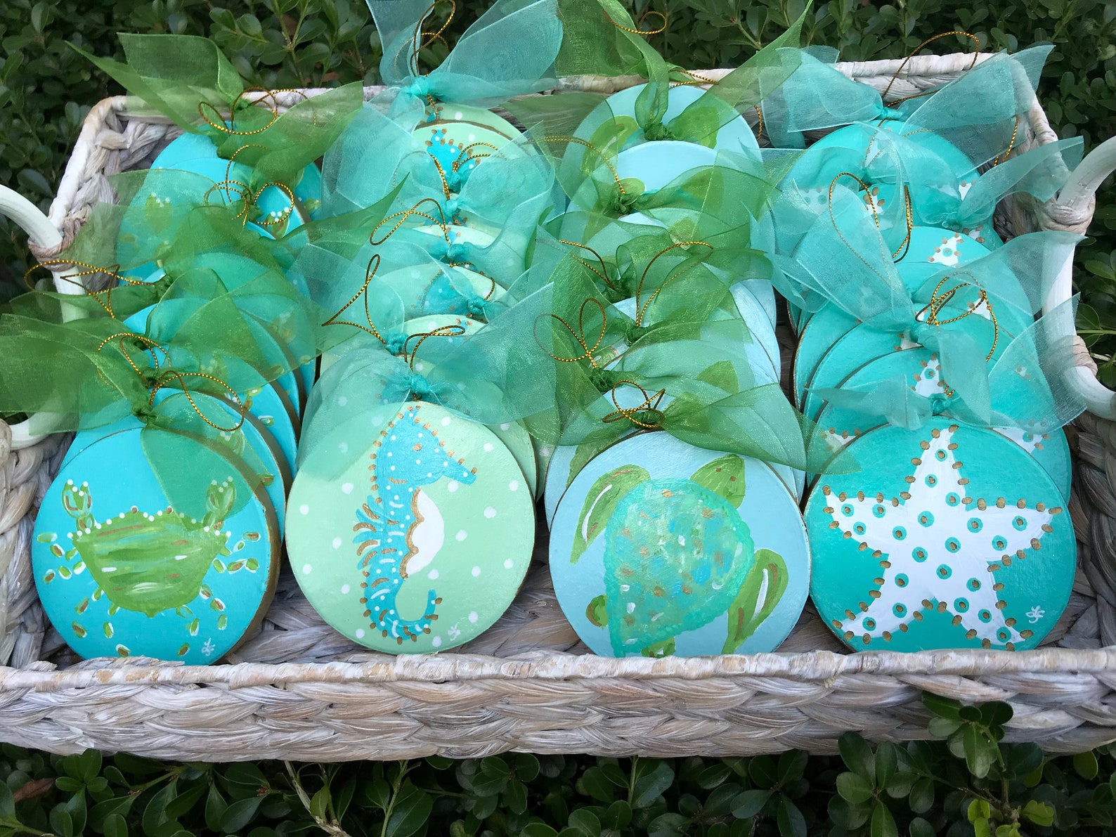 Sea Turtle, Sand Dollar, Sea Horse, Crab Coastal Christmas Ornaments - Etsy