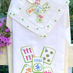 Colorful Mahjong Tiles Kitchen Tea Towel - Etsy