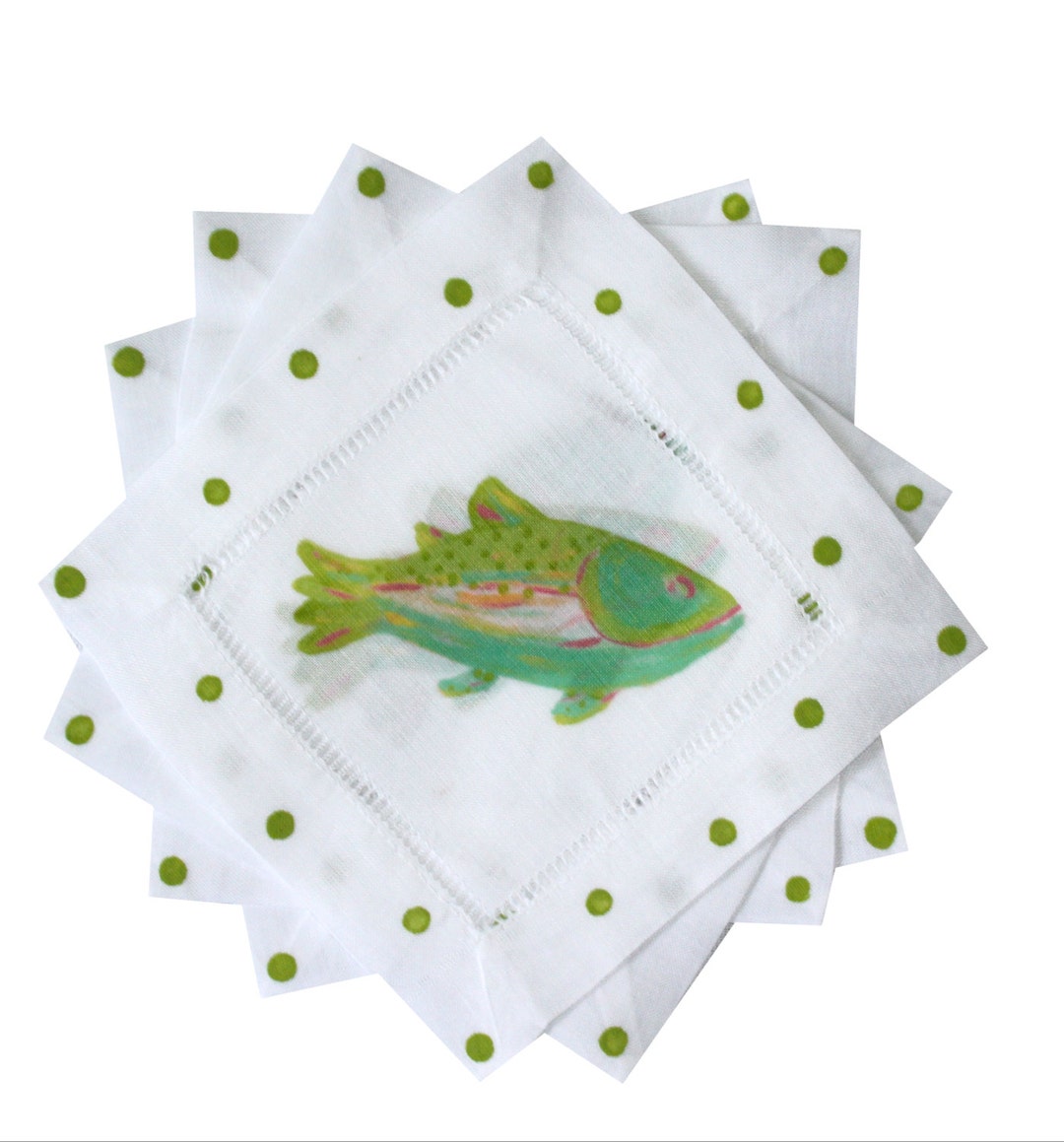 Rainbow Trout Fish Linen Cocktail Napkins - Etsy