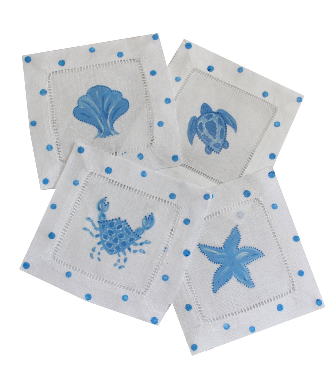 Blue & White Sea Life Cocktail Napkins | Etsy