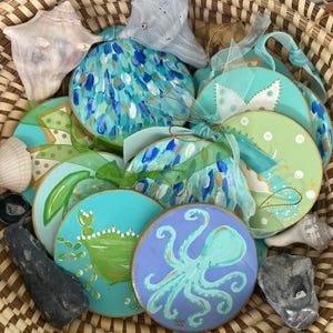 Sea Turtle, Sand Dollar, Sea Horse, Crab Coastal Christmas Ornaments - Etsy