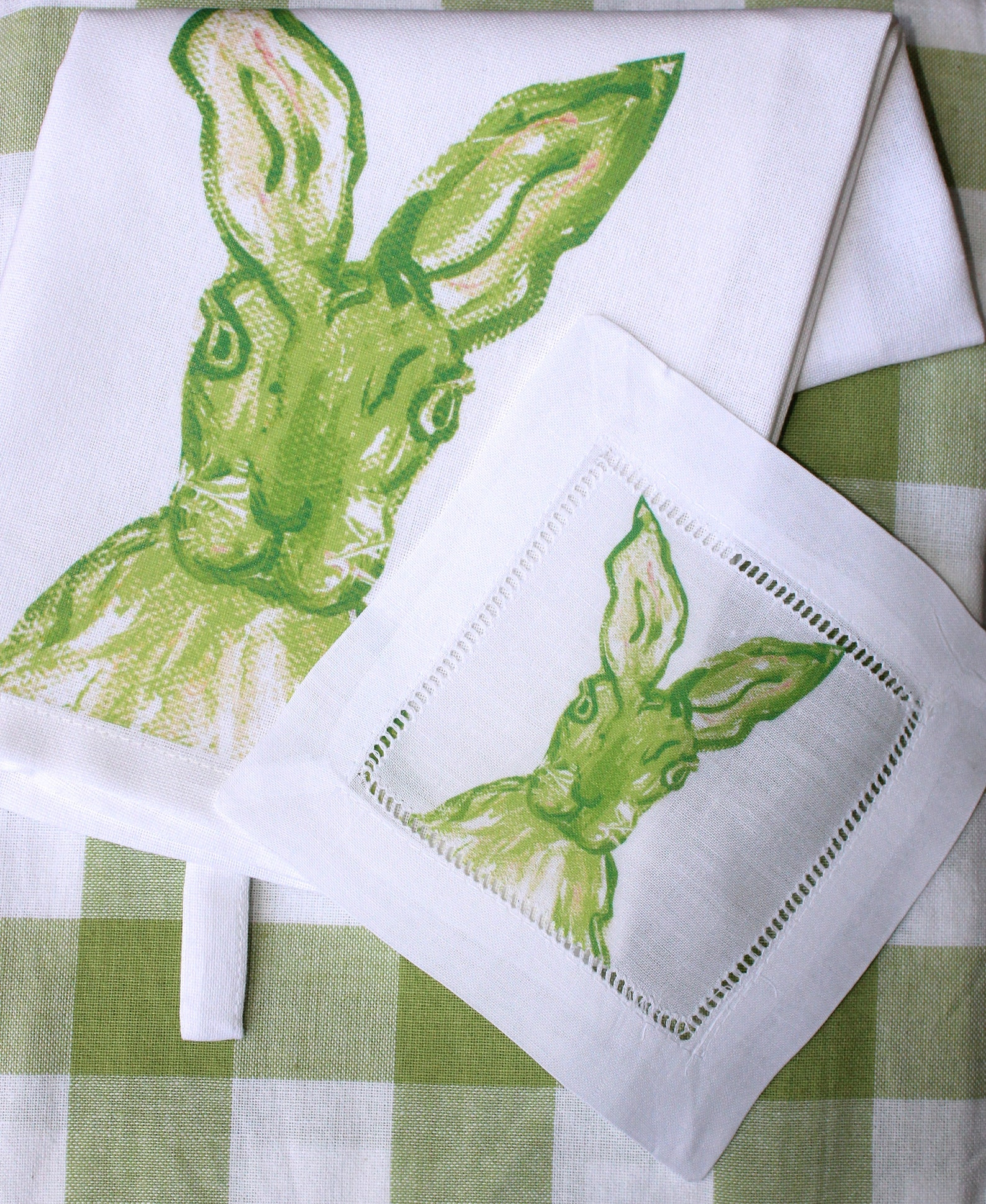 Spring Bunny Linen Cocktail Napkins - Etsy