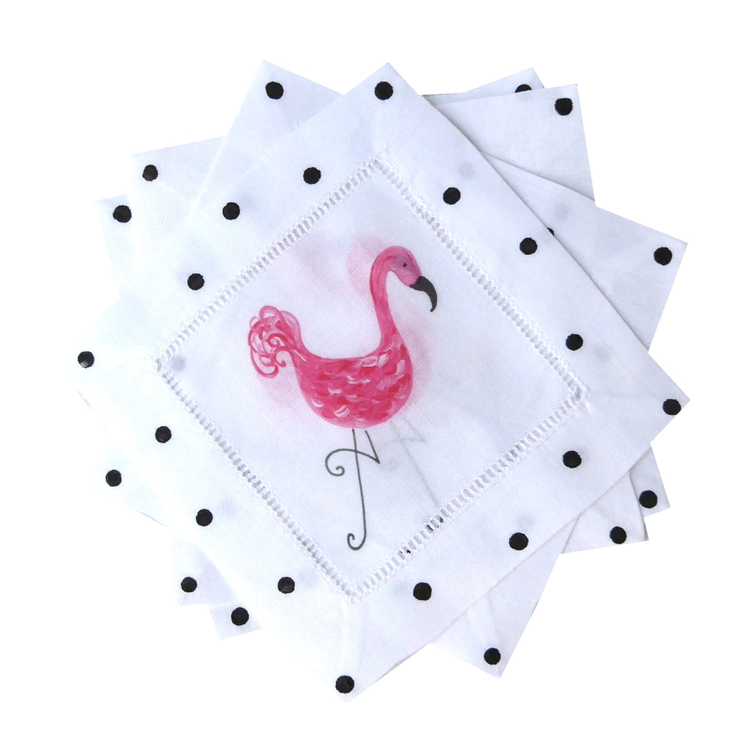 Pink Flamingo Linen Cocktail Napkins - Etsy