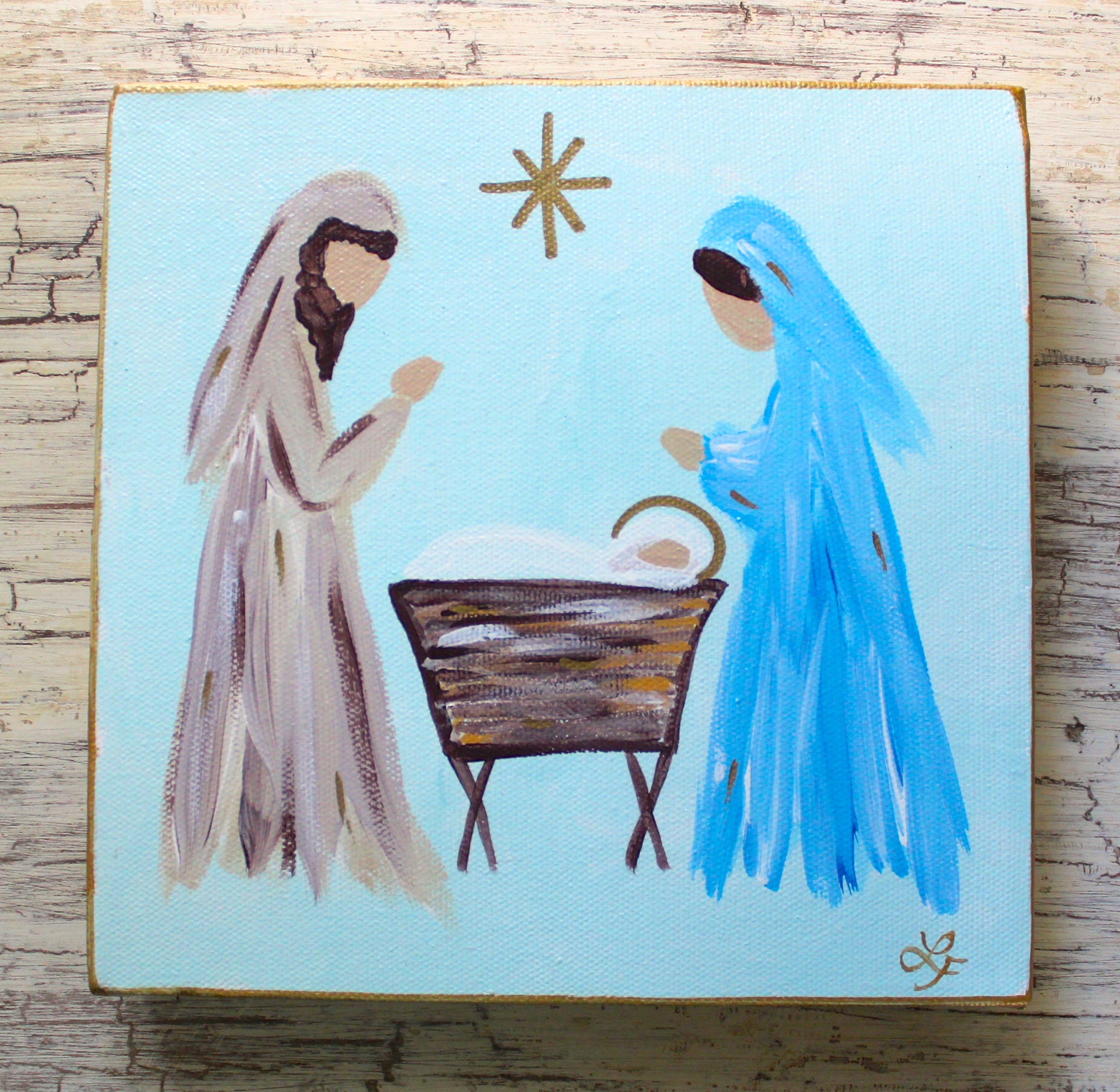 Simple Nativity Painting
