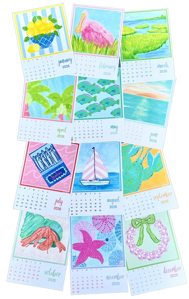 2026 Coastal Beach Desk Calendar: Beach Lover Gift - Etsy