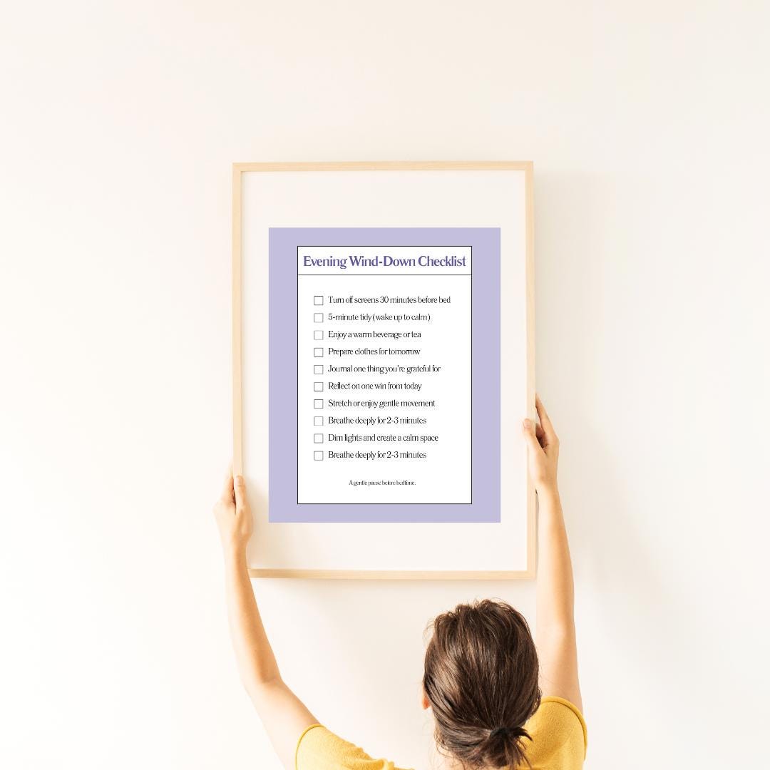 Evening Wind-down Checklist | Printable Nightly Routine PDF | Stress ...