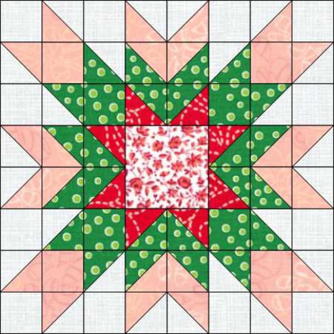 Tiny Blessings Sampler Quilt Block - December Star - PDF Pattern - Etsy