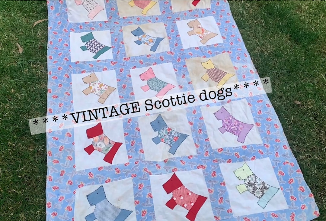 PDF Quilt Pattern - Vintage Scottie Dog - Applique Quilt - Etsy