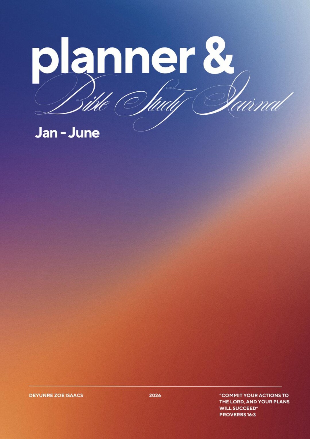 2026 Christian Planner Jan-june / Bible Study Journal and Weekly Faith ...