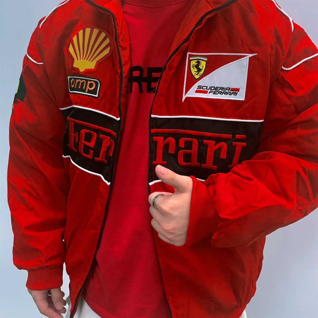 Ferrari Racing Jacket Vintage White Nascar Bomberf1 Ferrari - Etsy