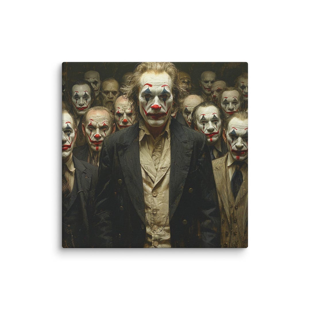 Greed Will Be Their Downfall – Clown Makeup Canvas: Surreal Greed ...