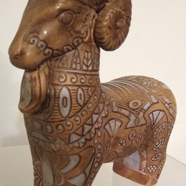 Porcelain Ram Figurine - Etsy
