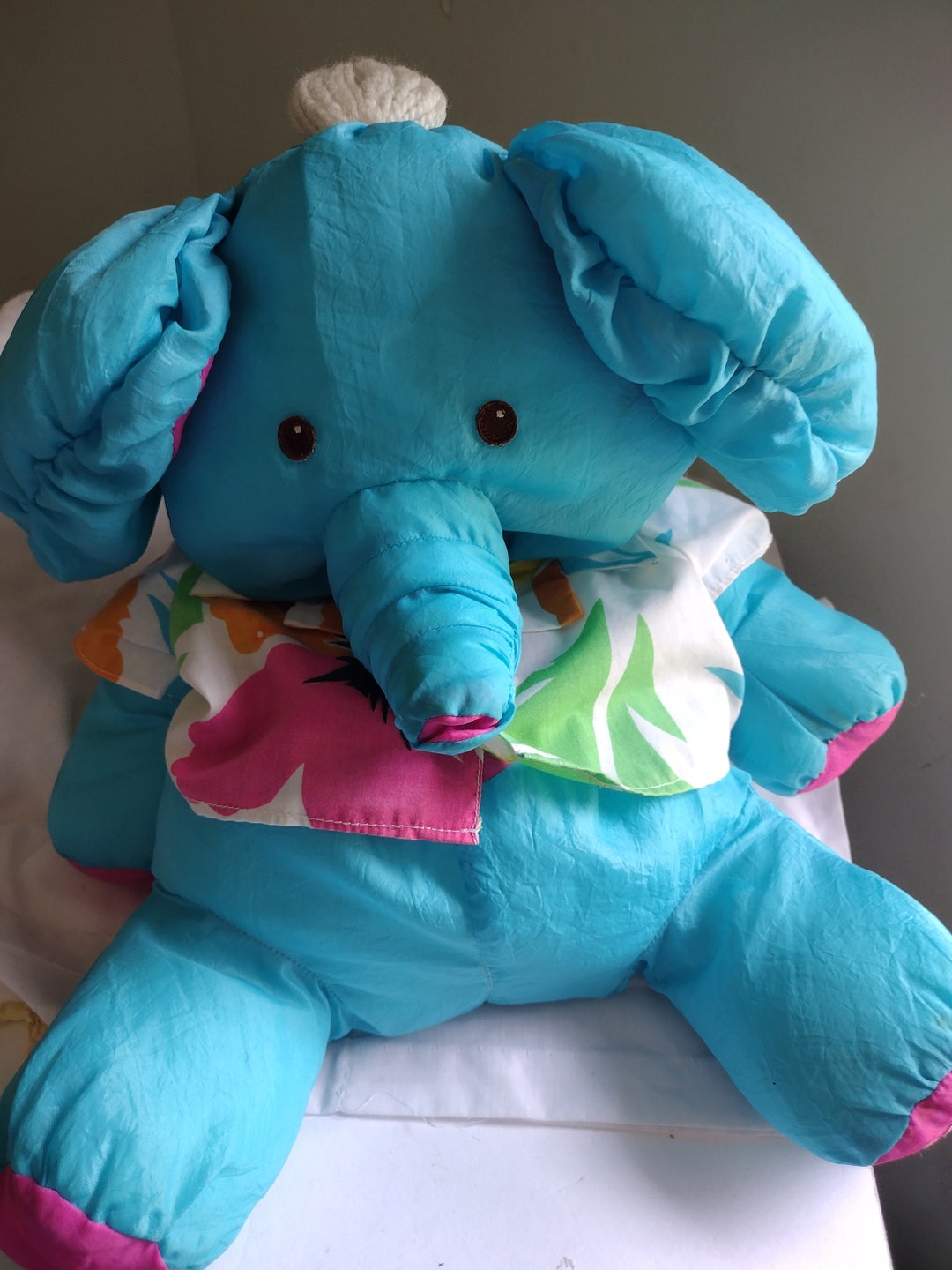 Vintage 1987 Fisher Price Puffalumps Puffalump Blue Elephant in Shirt ...