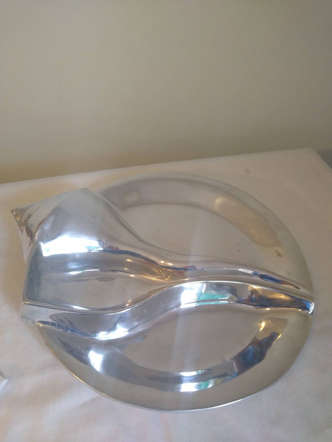 Vintage 1993 Mariposa of Mexico Aluminum 16 Wide Conch Shell Sea Shell ...