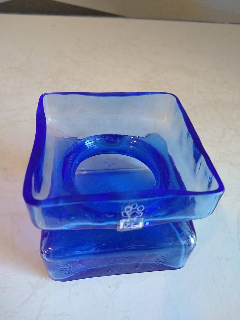 Vintage Riihimaki Riihimaen Lasi 3 Blue Glass Pala Vase - Etsy