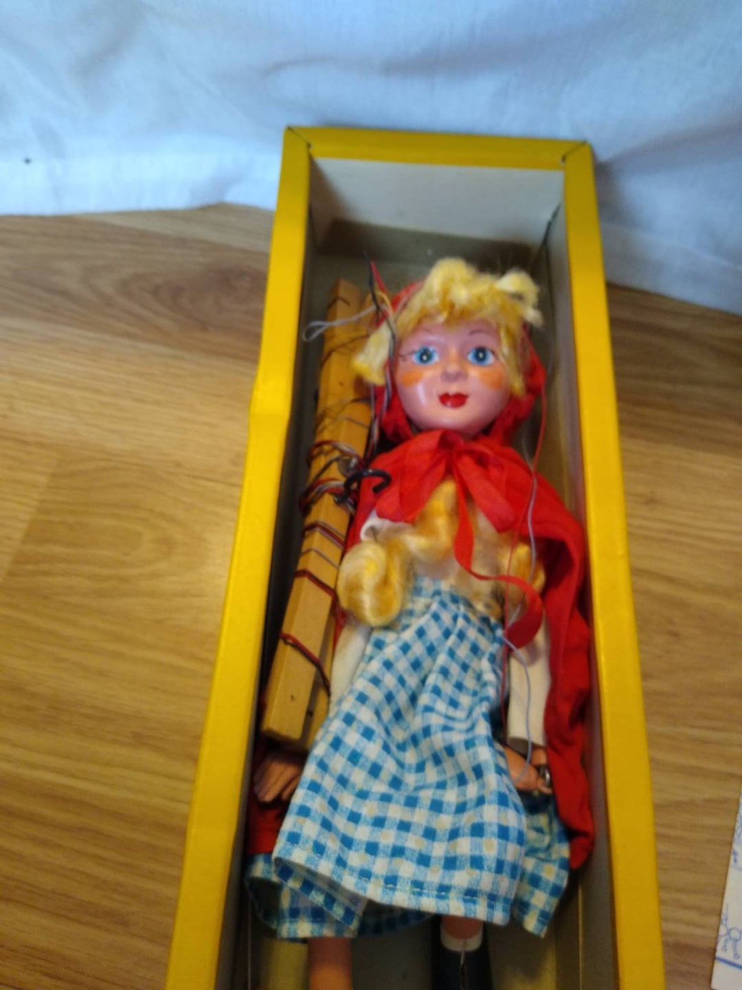 Pelham Puppet Rare BLONDE Little Red Riding Hood Marionette Mint in Box ...