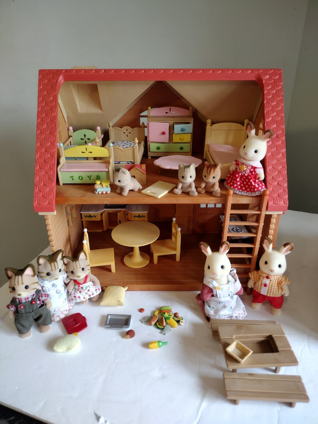Calico Critters Starter House With Animal Families and Furniture - Etsy