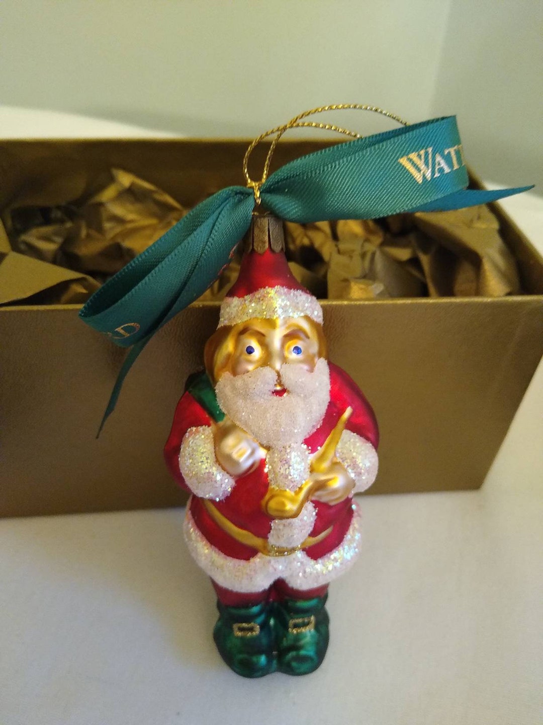 Waterford Santa With Pack and Pipe Christmas Ornament in - Etsy
