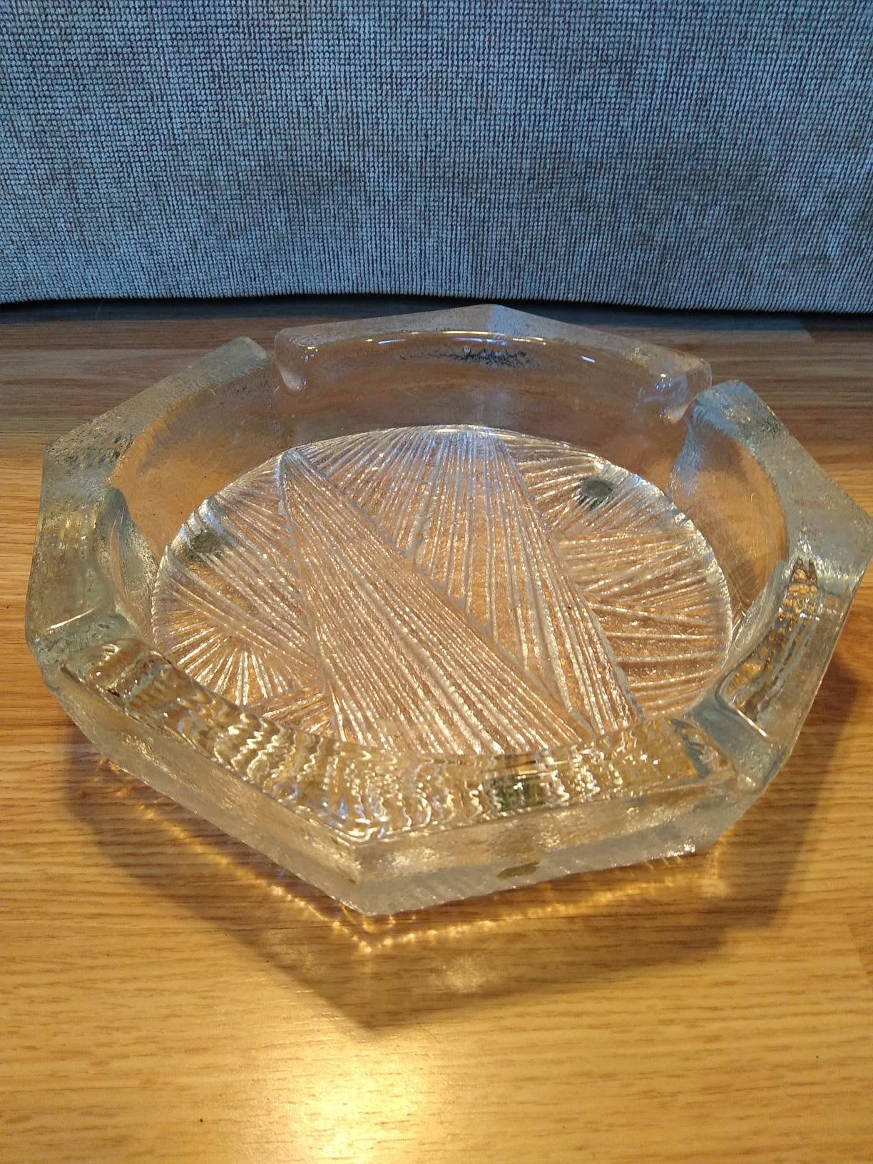 Vintage Heavy Glass Ashtray Crystal Large Tobacciana Collectibles ...