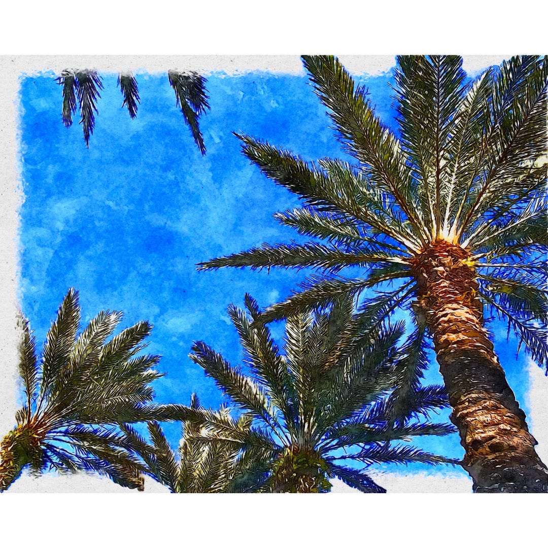 Palms at Disney Springs Printable Watercolor, Orlando Wall Art. - Etsy