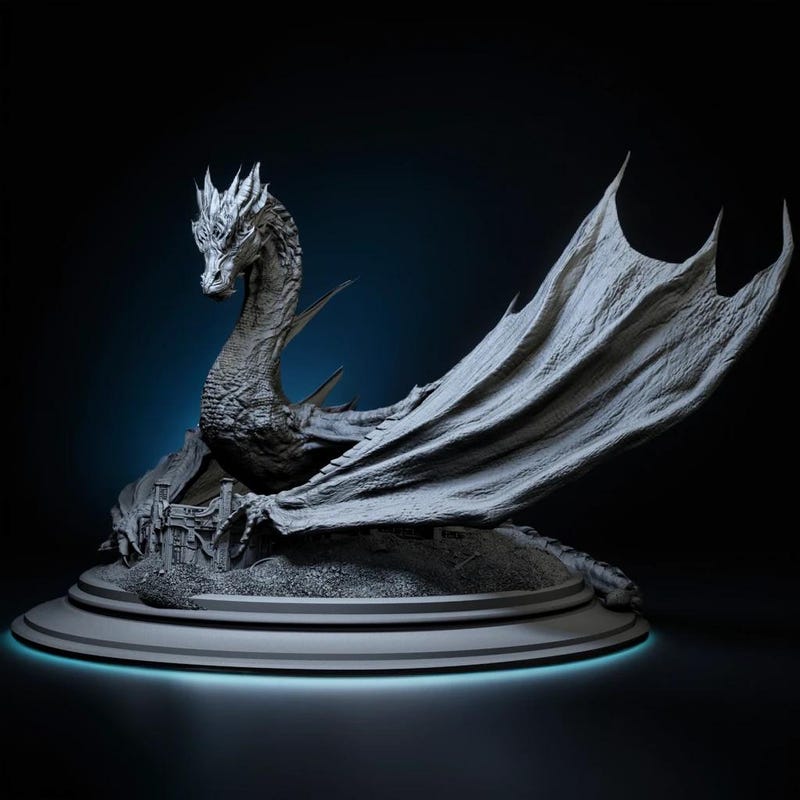 Fire Dragon 3d Statue - Etsy