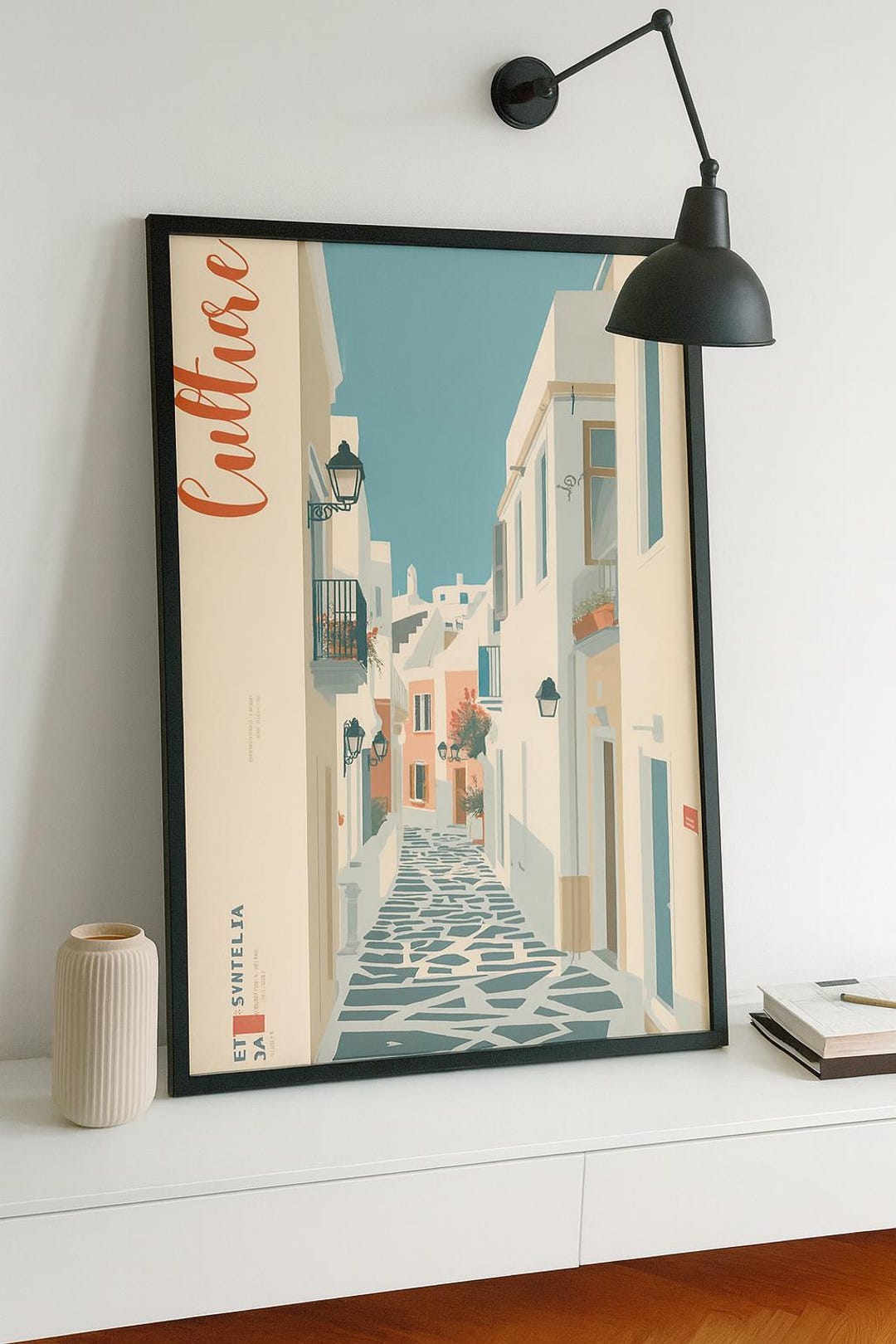 Syntelia Greece Street Scene | Culture Travel Poster | Minimalist Art ...