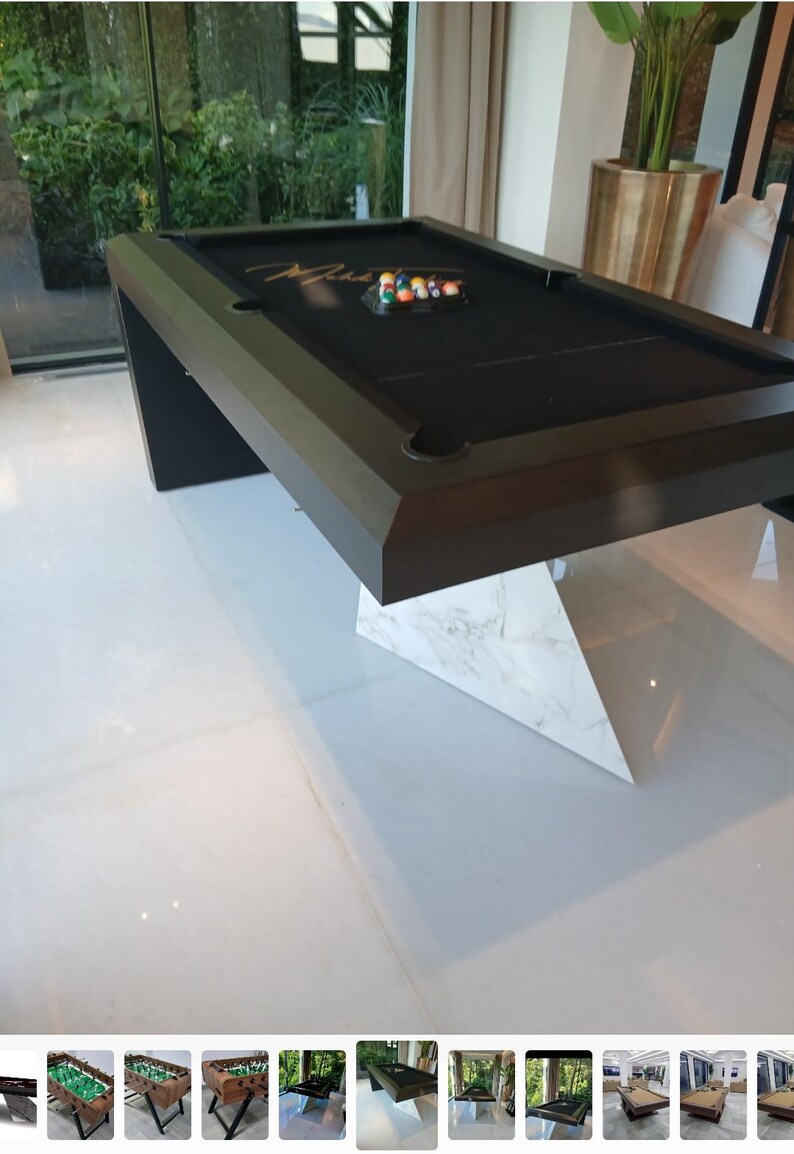 Luxury Marble Pool Table – Modern Handmade Billiard Table - Etsy