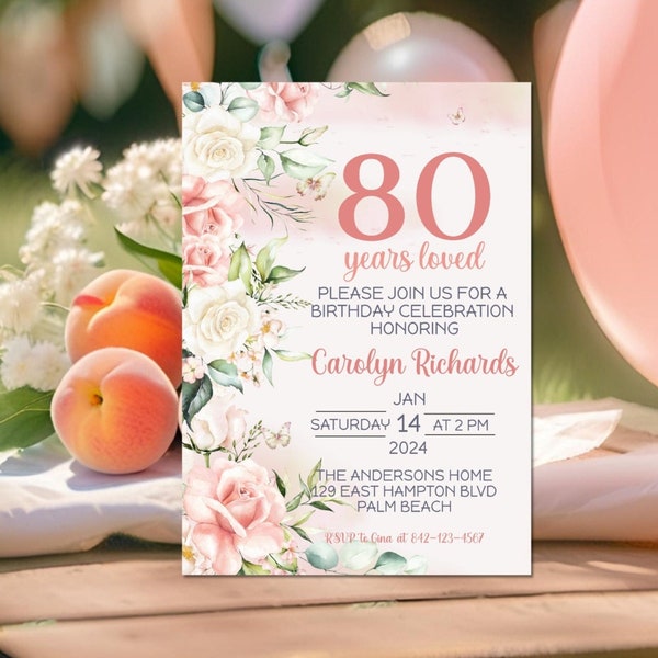 Pink 80th Birthday Party - Etsy