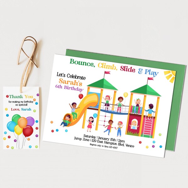 Indoor Playground Birthday Party Invitation - Etsy