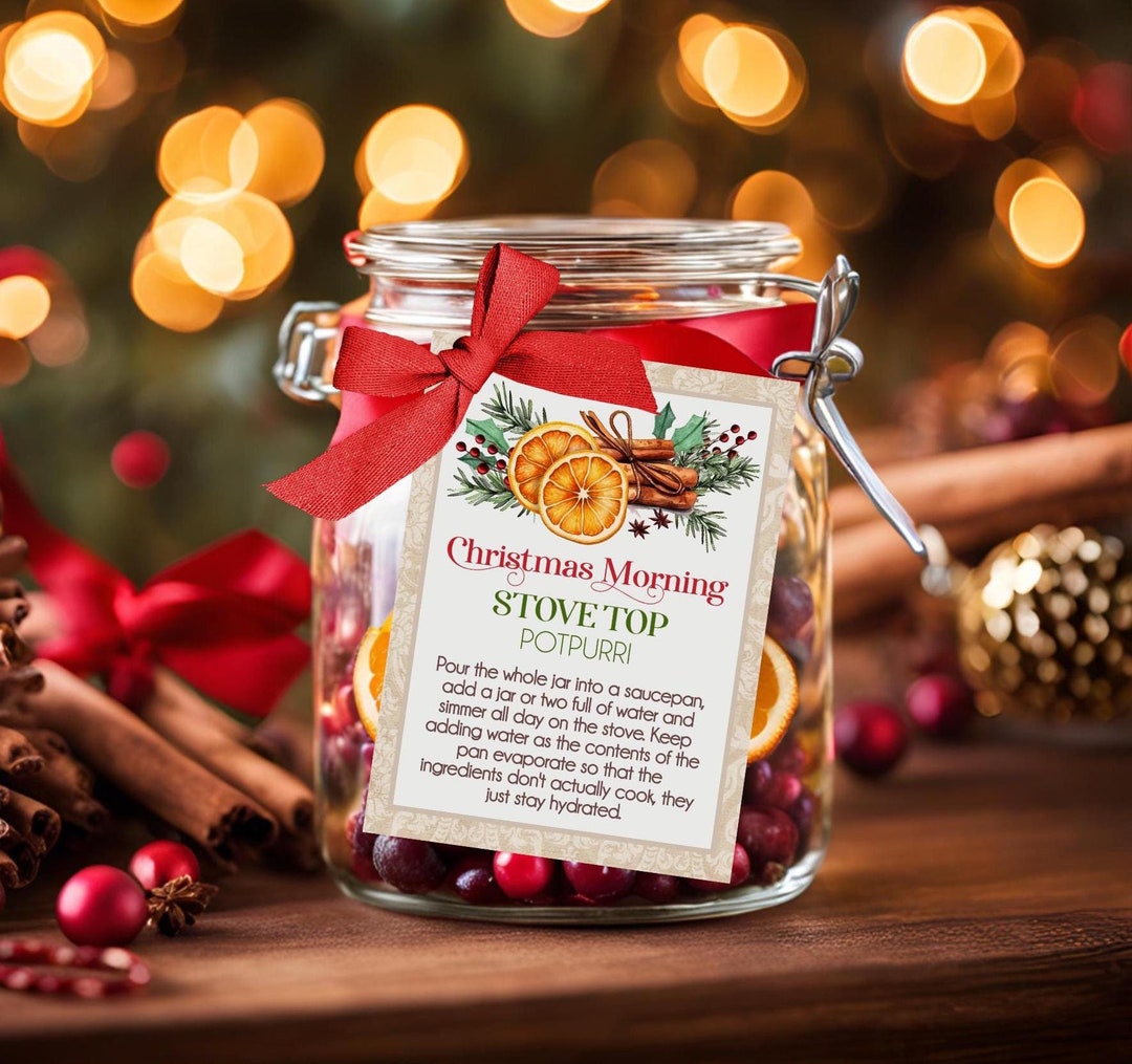 Stovetop Potpourri Christmas Gift Tag, Teacher Gift Label Template ...