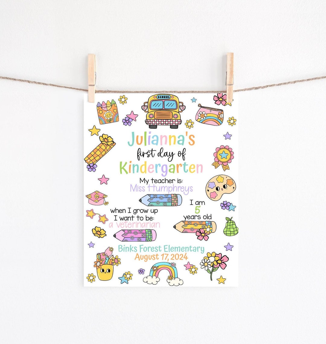 First Day of School Sign Editable Template, Last Day of School ...