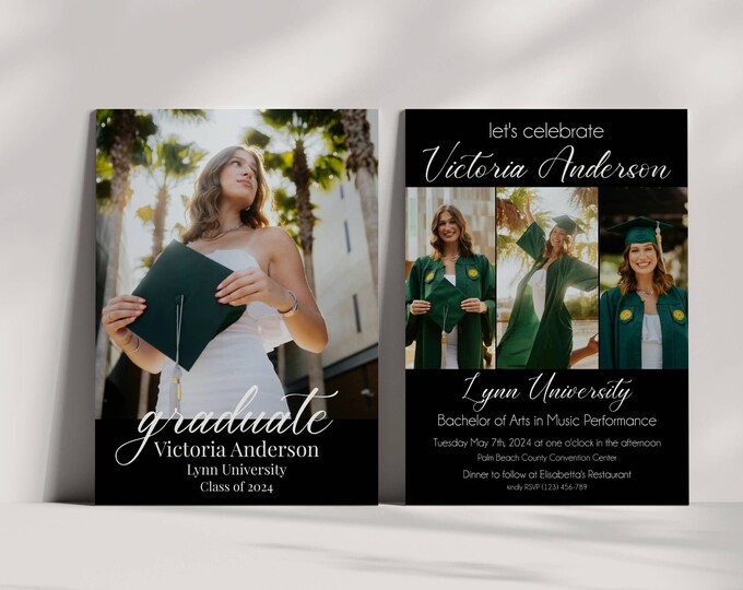 Printable Graduation Party Invitation Template - DIY Retro Bold ...