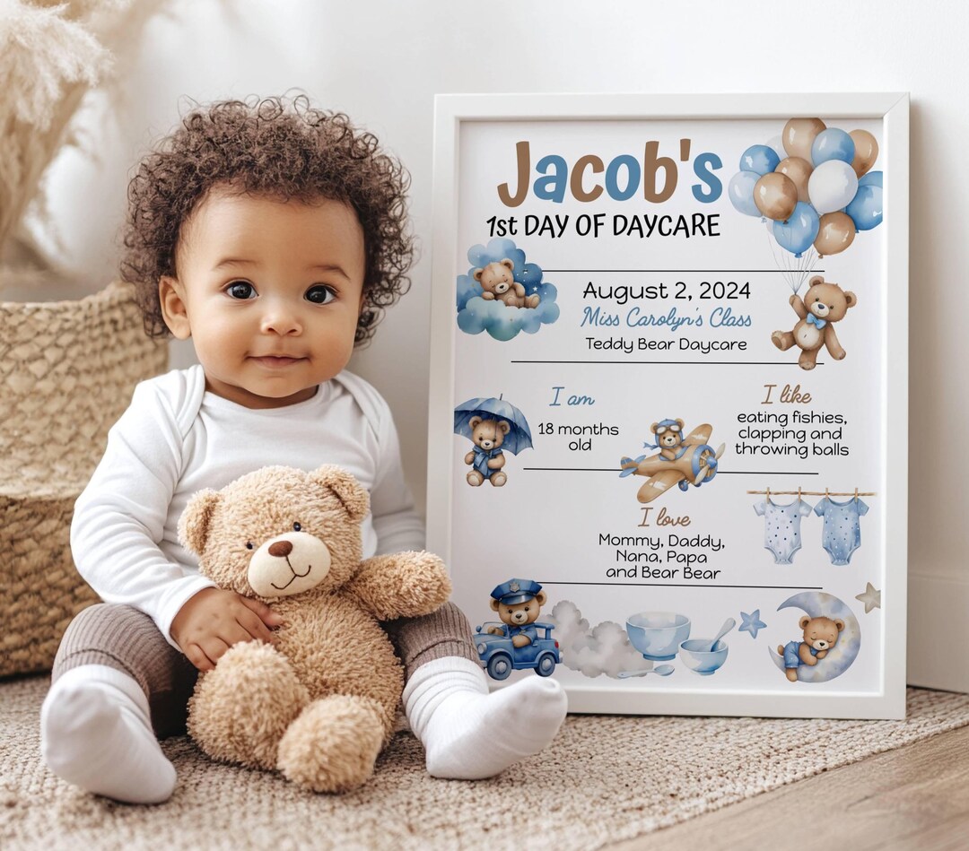 Editable First Day of Daycare School Sign Template, Digital 1st ...
