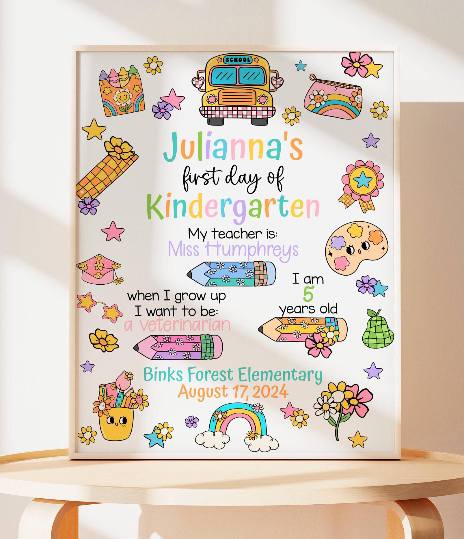 First Day of School Sign Editable Template, Last Day of School ...