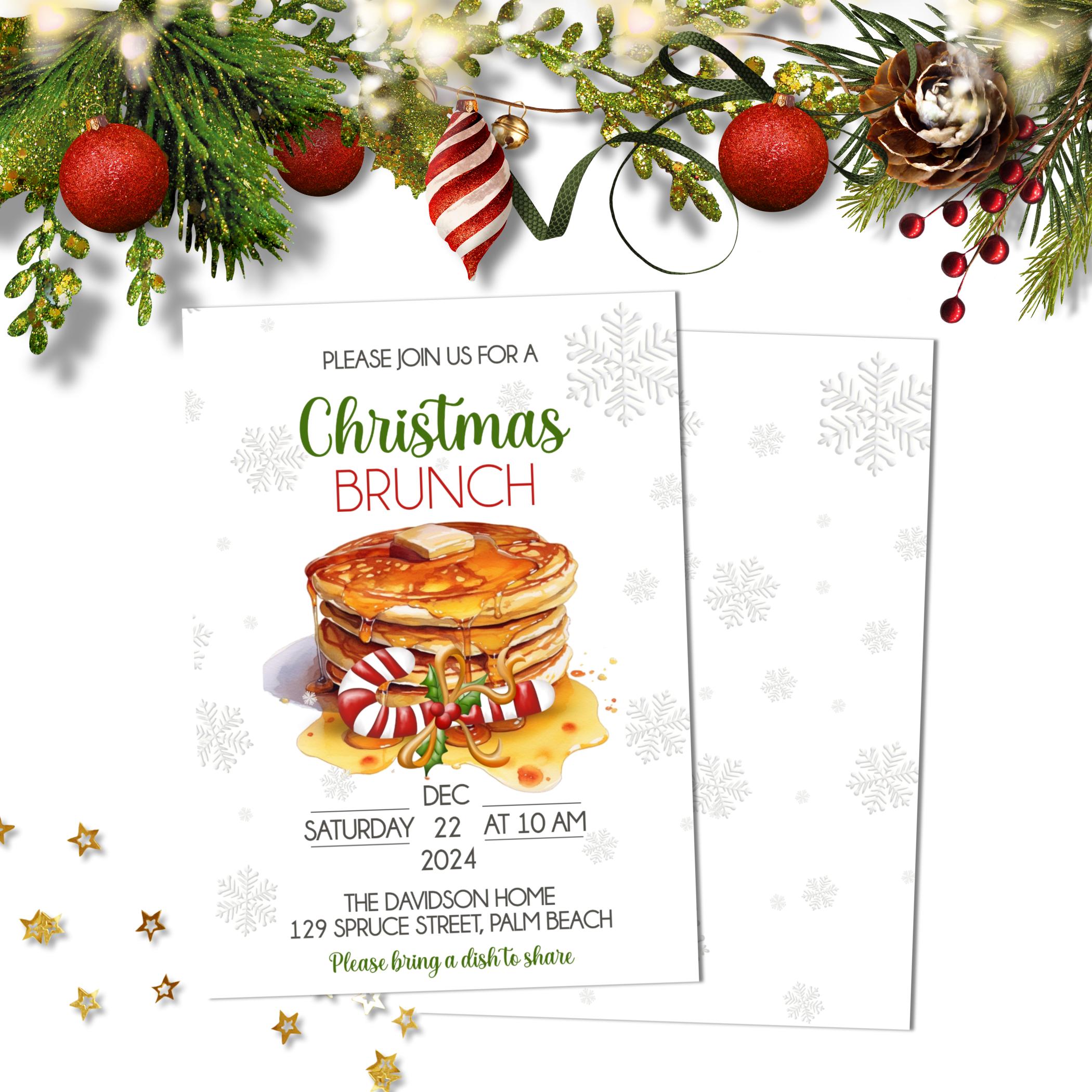 Editable Christmas Brunch Invitation Template, Family Printable ...