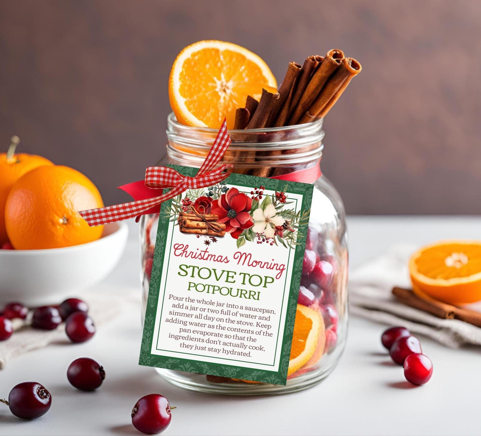 Stovetop Potpourri Christmas Gift Tag Stocking Stuffer Label Template ...