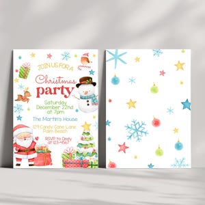 Editable Christmas Party Invitation Template, Holiday Kids Printable ...
