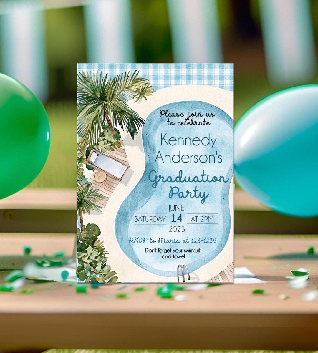 Graduation Party Invitation Template, Editable Birthday Surprise ...