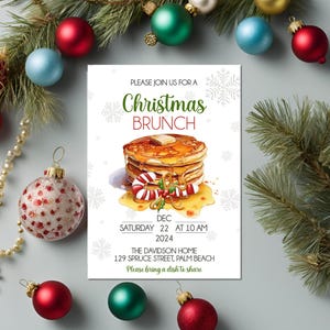 Editable Christmas Brunch Invitation Template, Family Printable ...