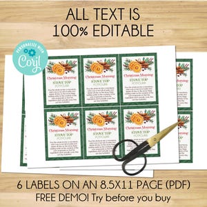 Stovetop Potpourri Christmas Gift Tag Party Favor Teacher Present Label ...