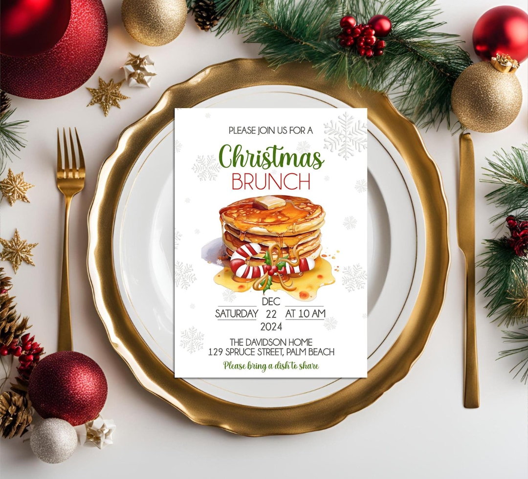 Editable Christmas Brunch Invitation Template, Family Printable ...