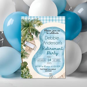 Retirement Party Invitation Template, Editable Birthday Surprise ...