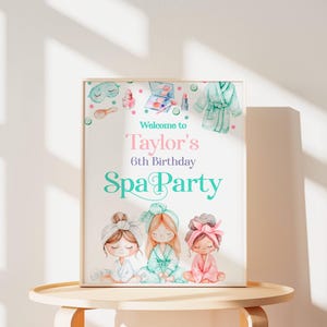 Spa Party Welcome Sign Poster Template, Pamper Glam Day Birthday ...