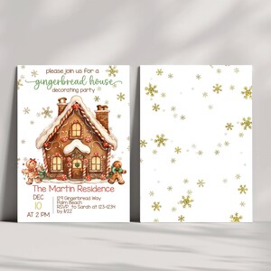 Editable Christmas Gingerbread House Decorating Invitation Template ...