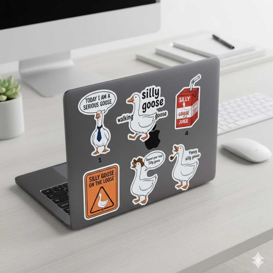 Silly Goose Stickers, Silly Goose Meme Sticker, Vinyl Waterproof Decor ...