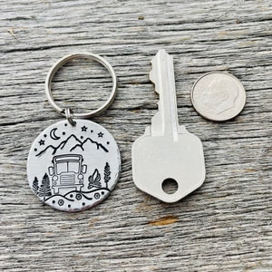 Skoolie Keychain, Converted School Bus Tiny Home Camper Key Ring, Tiny ...
