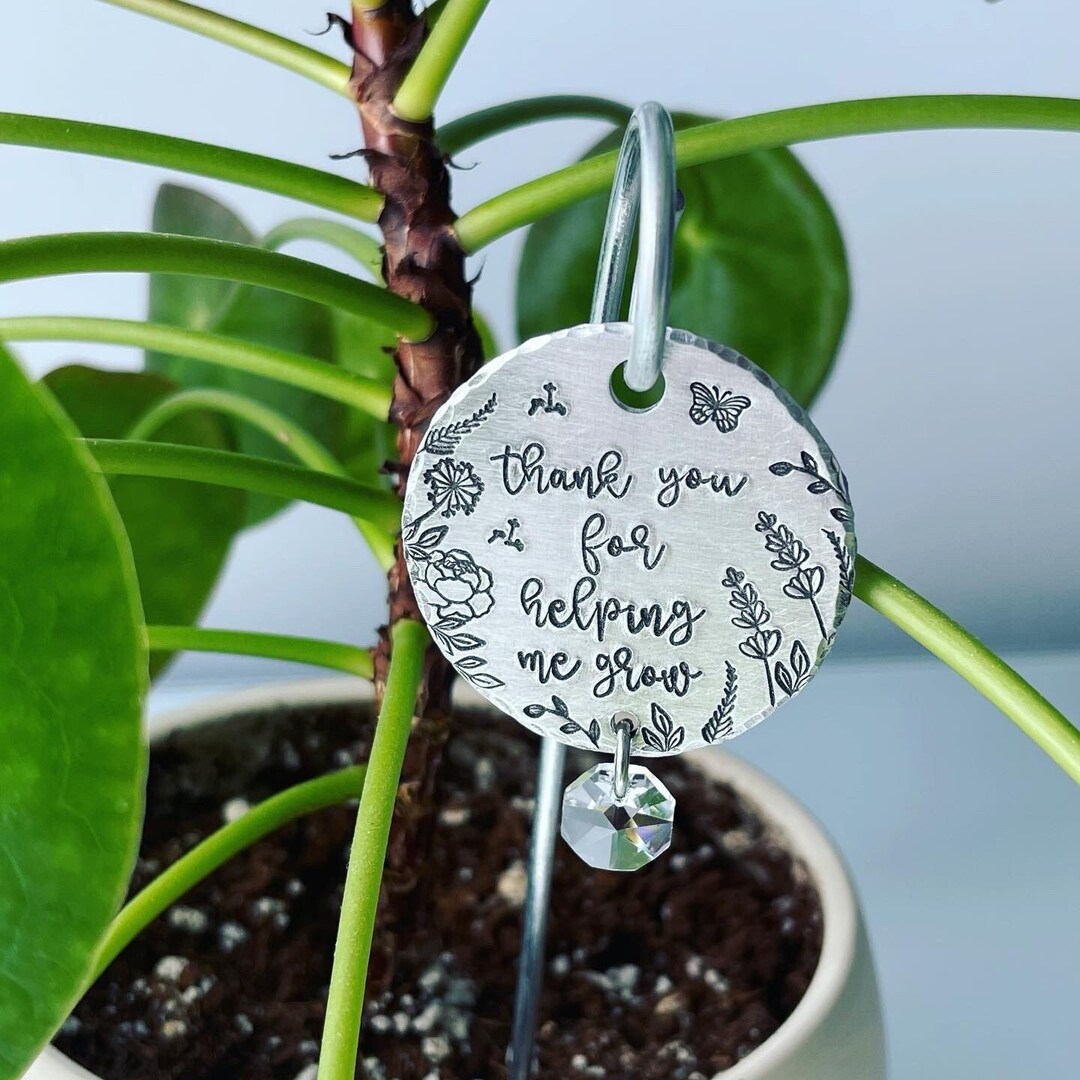 Thank You for Helping Me Grow Plant Stake, Personalized Teacher Gift ...